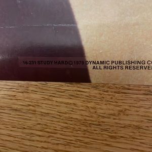 Art | 1979 Study Hard Poster Dynamic Publishing Company | Poshmark